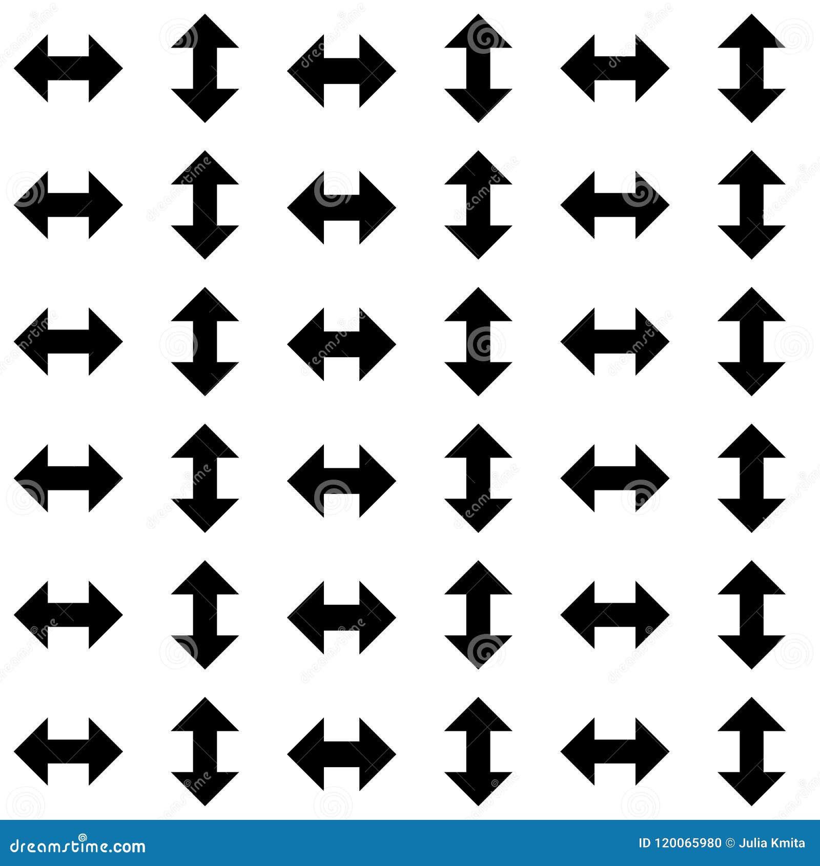 Black Arrow Seamless Pattern on White Background Stock Illustration ...