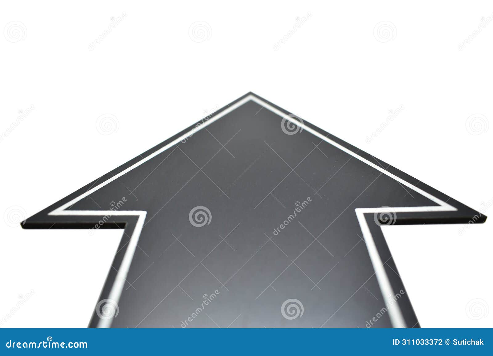 Black Arrow Straight Up Isolated on White Background Stock Photo ...