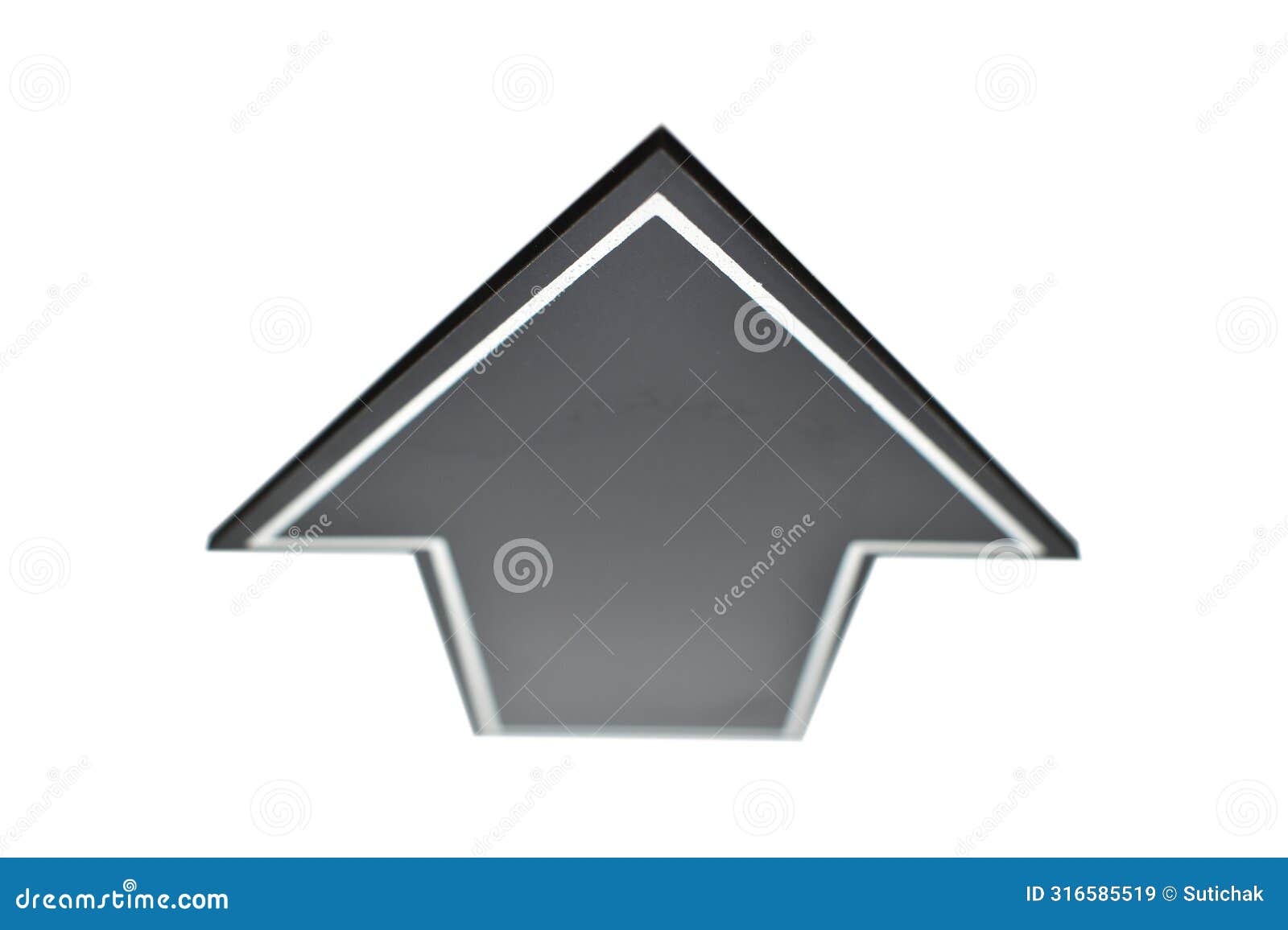 Black Arrow Straight Up Isolated on White Background Stock Image ...