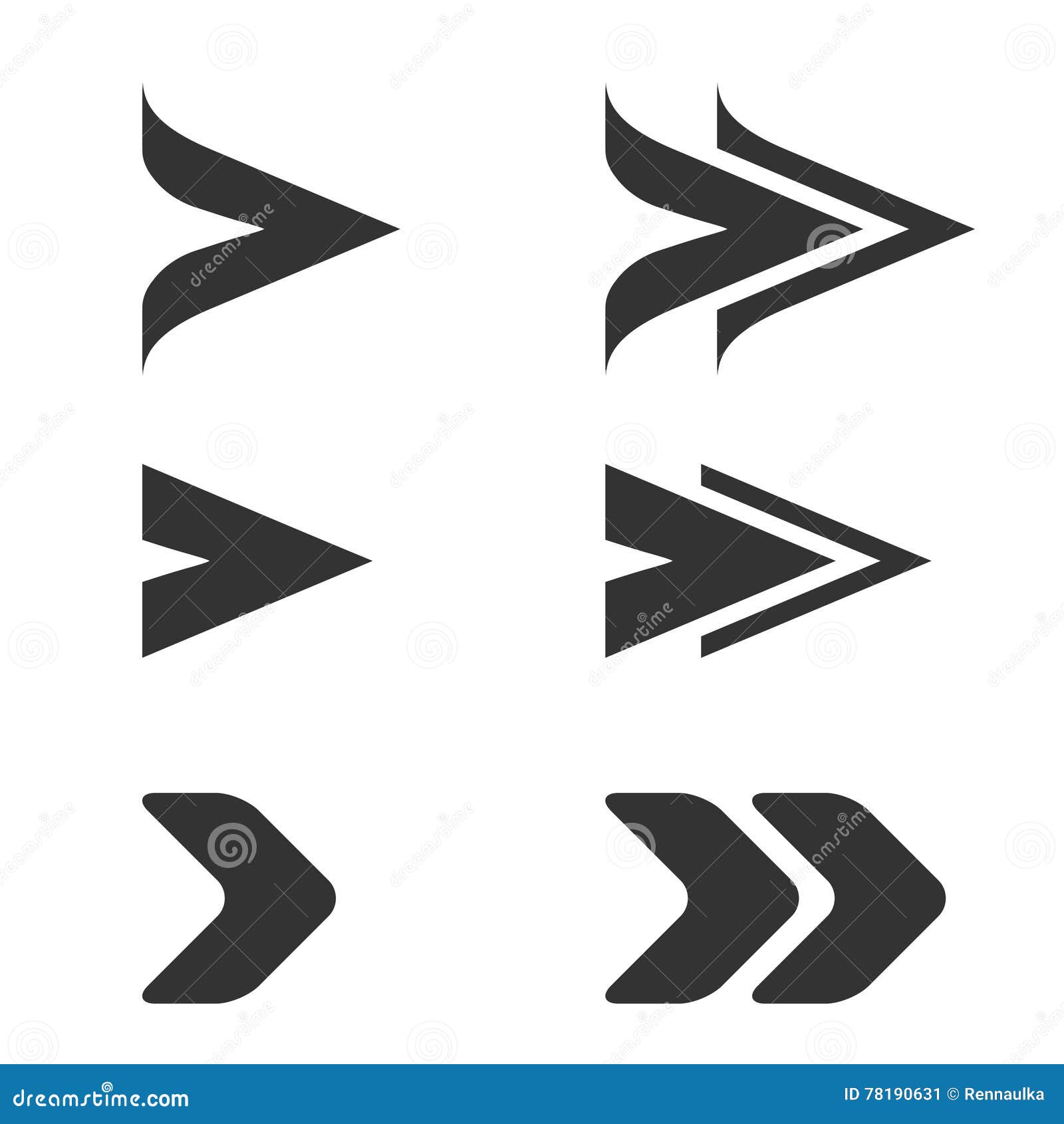 Black Arrow Symbols. Simple Arrow Buttons. Pointer On Web. Sign Of Next ...