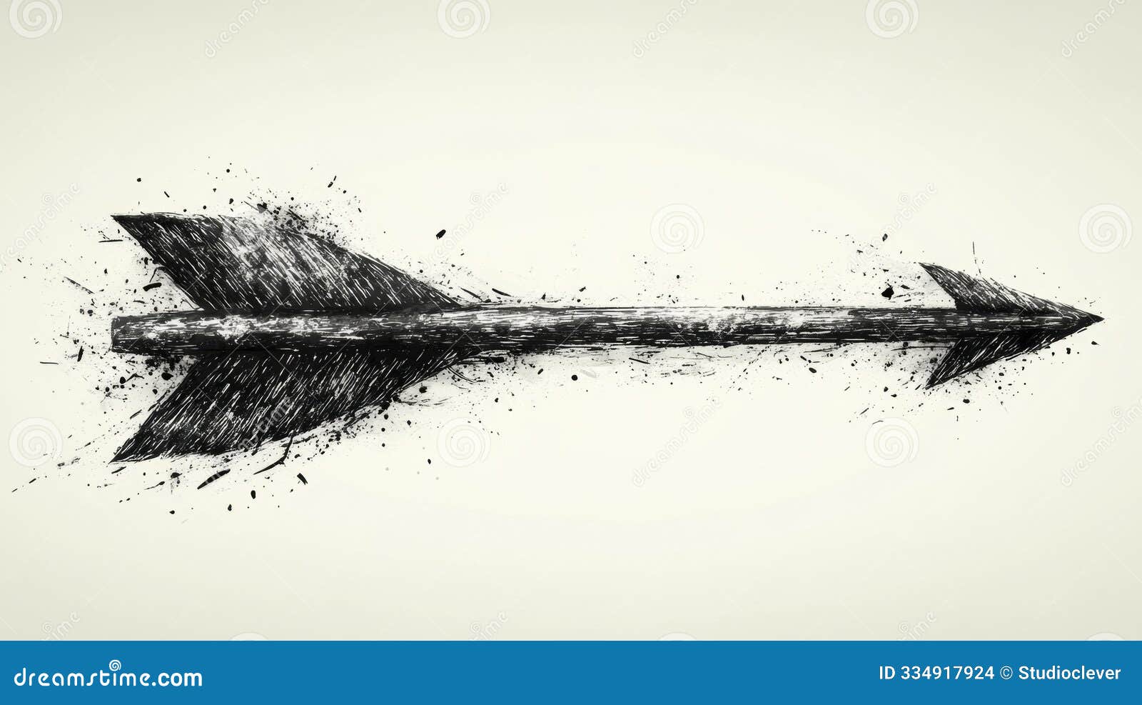 Black Arrow with Textured Splatter Effect Generative AI Stock ...