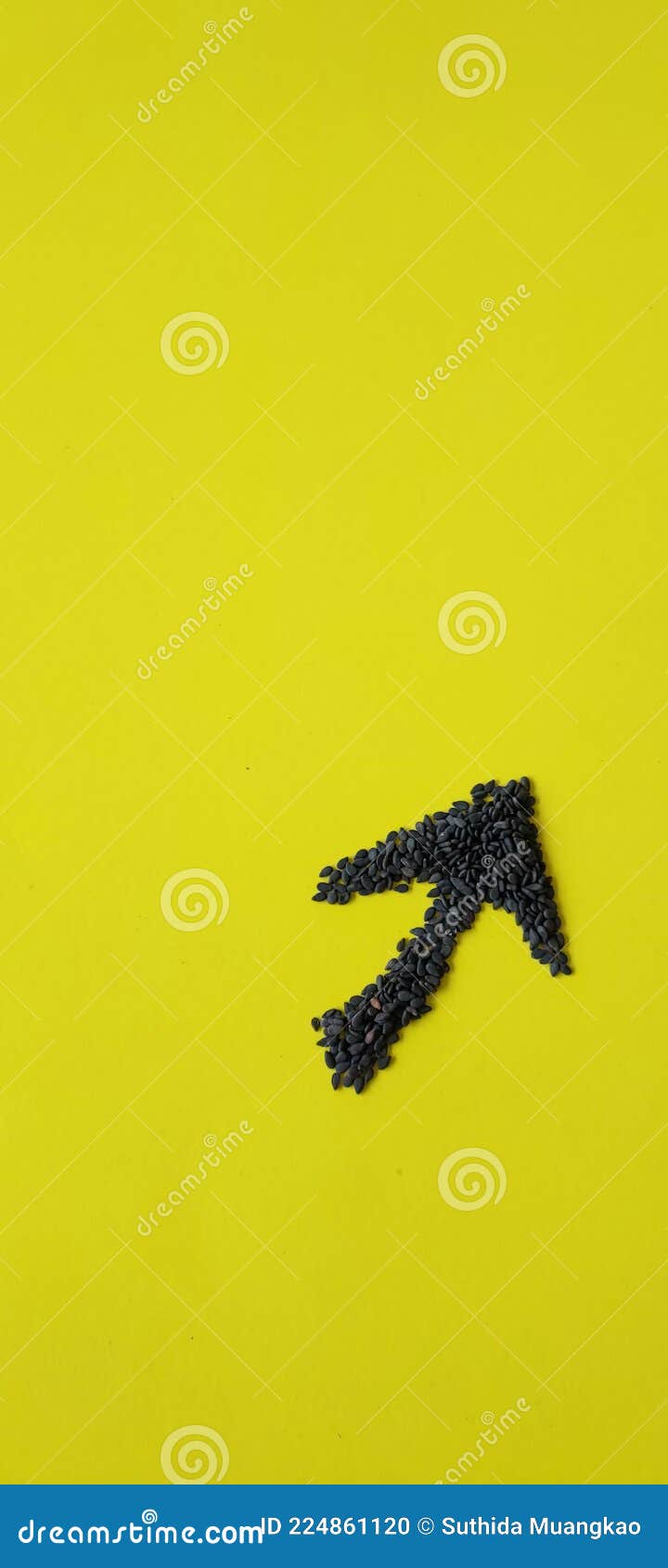 Black Arrow on Yellow Background Stock Photo - Image of icon, graphic ...