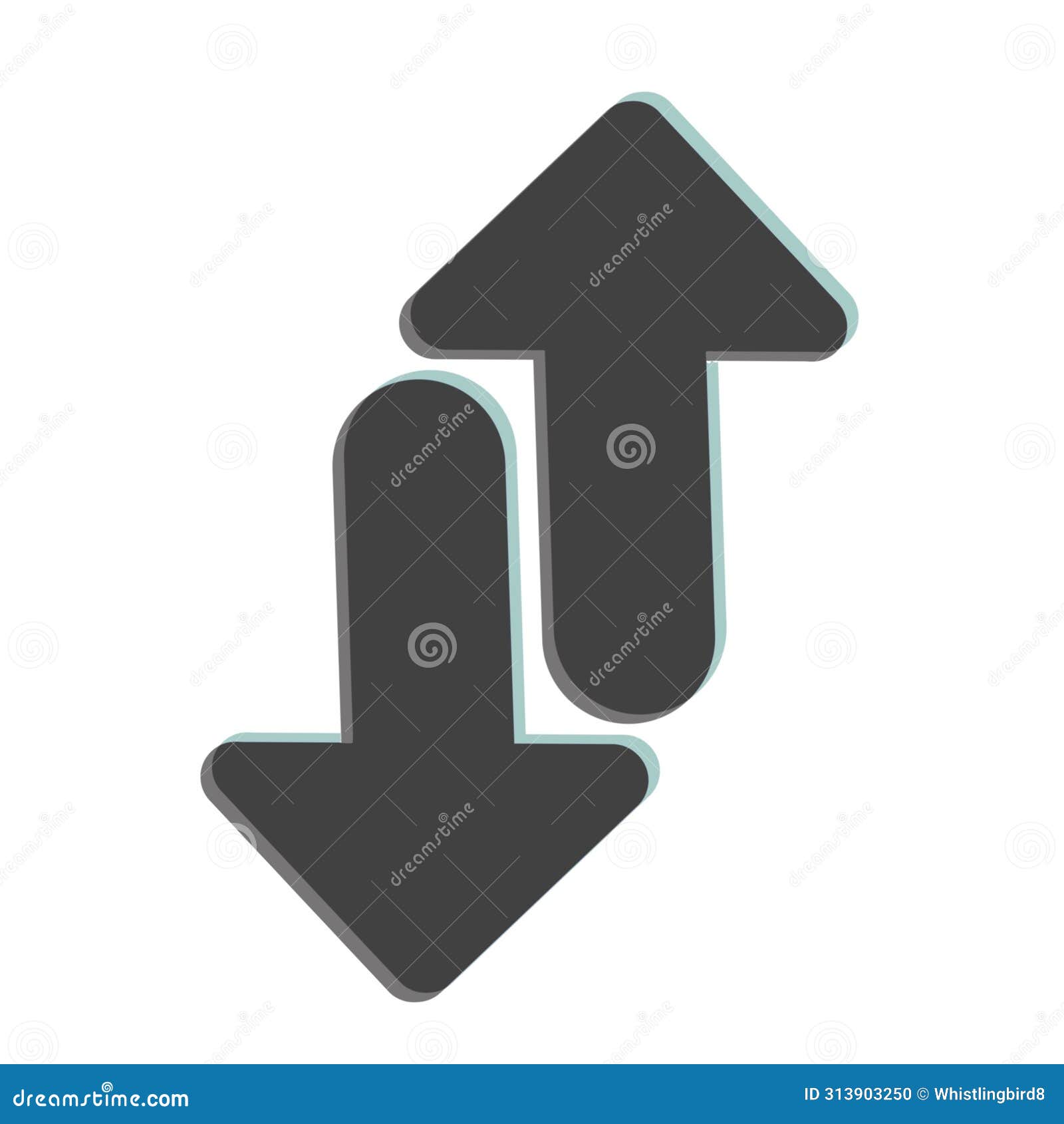 Black Arrows Bi Directional Up and Down Icon, Cursor Logo. Pointer ...