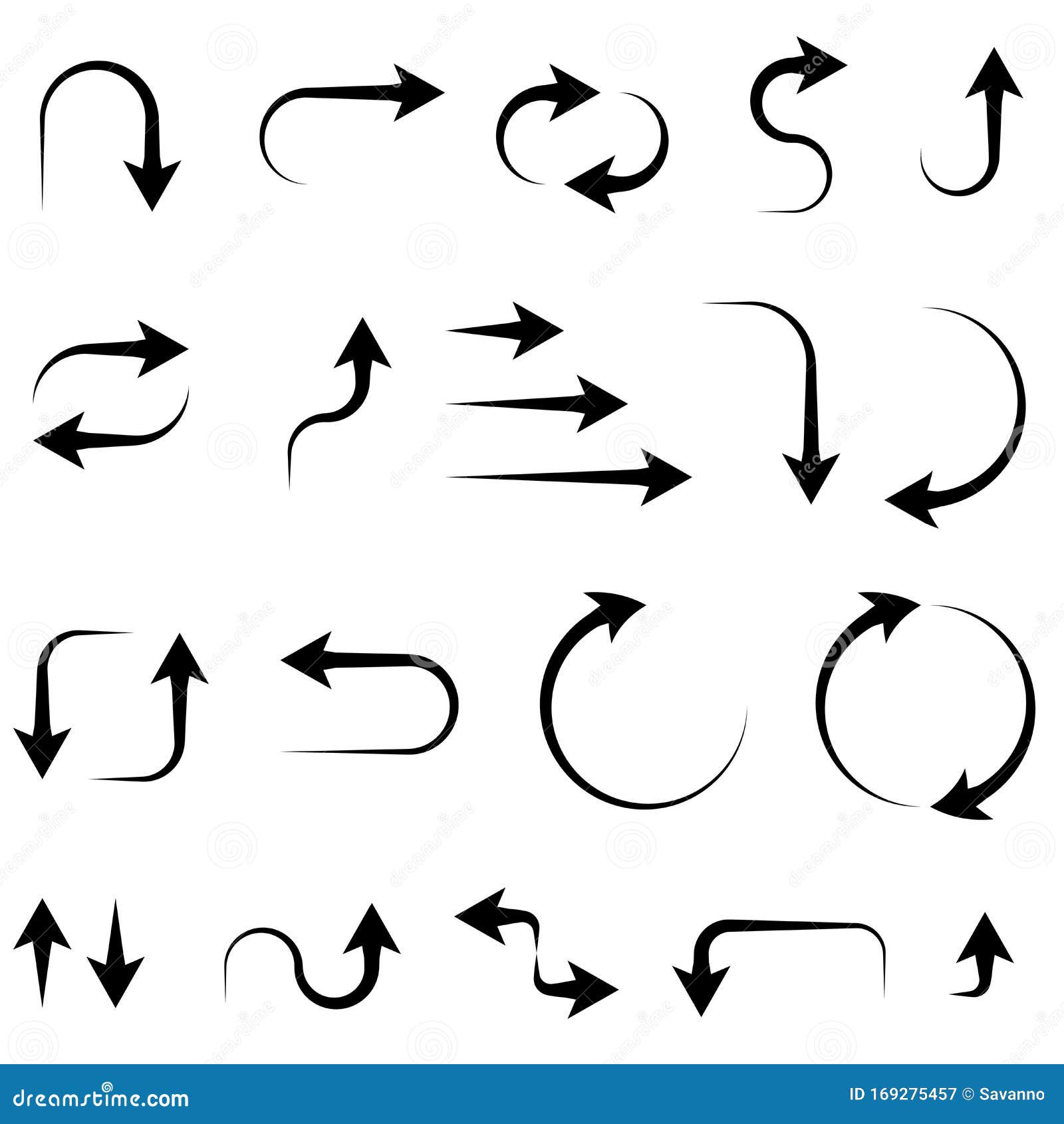 Black arrows stock vector. Illustration of sign, curve - 169275457