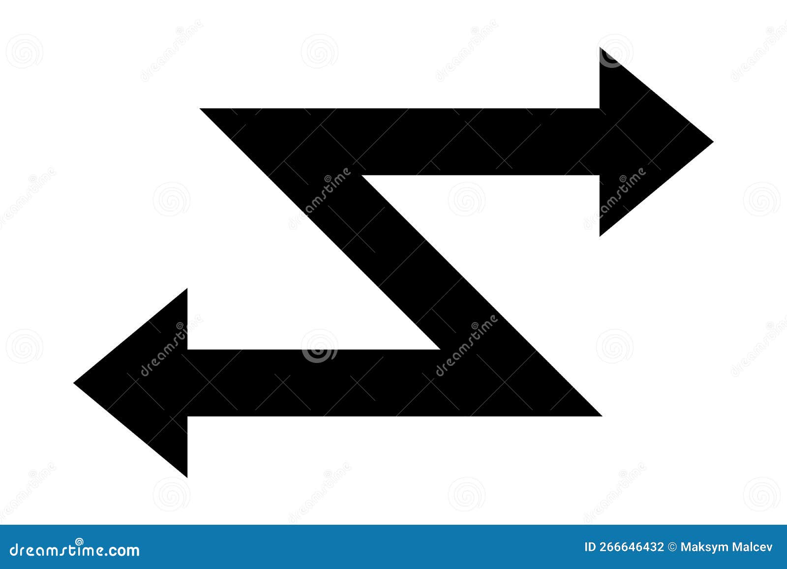 Black Arrows with Intersection Icon. Shuffle Icon. Random Symbol ...