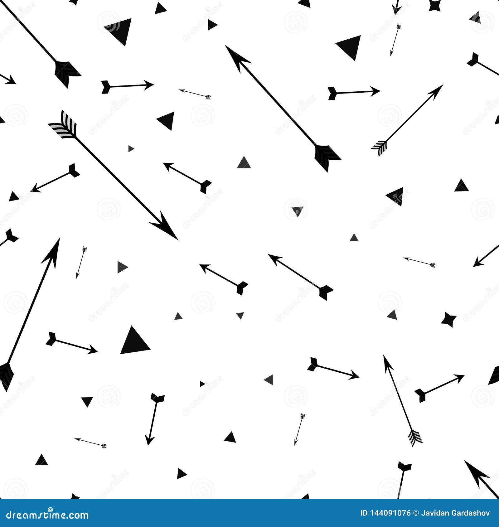 Black Arrows Seamless Pattern Background Illustration Stock ...