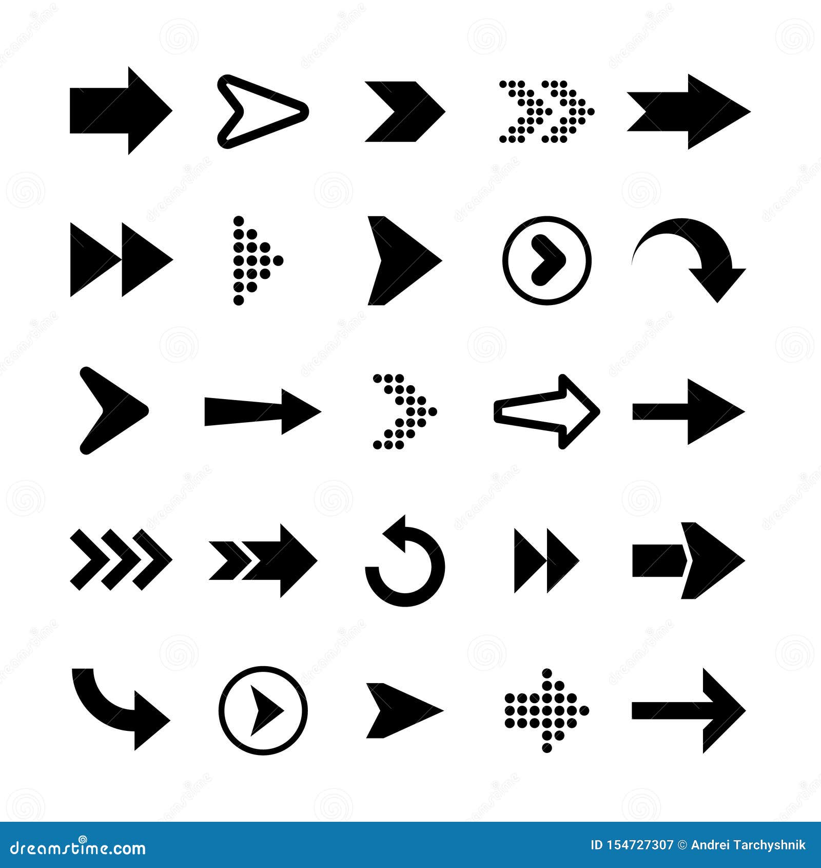 Black Arrows Set on White Background. Arrow, Cursor Icon. Vector ...