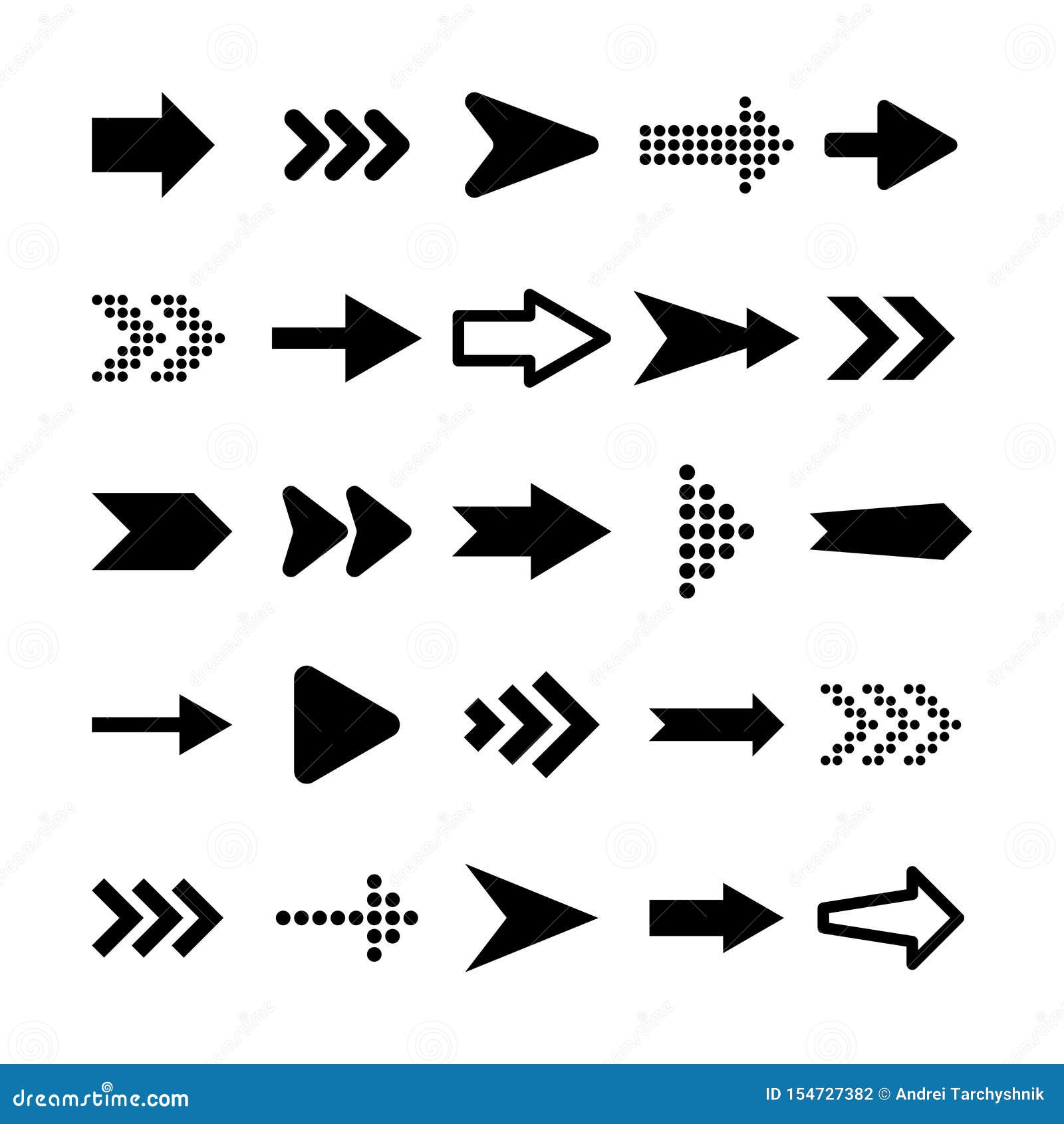 Black Arrows Set on White Background. Arrow, Cursor Icon. Vector ...
