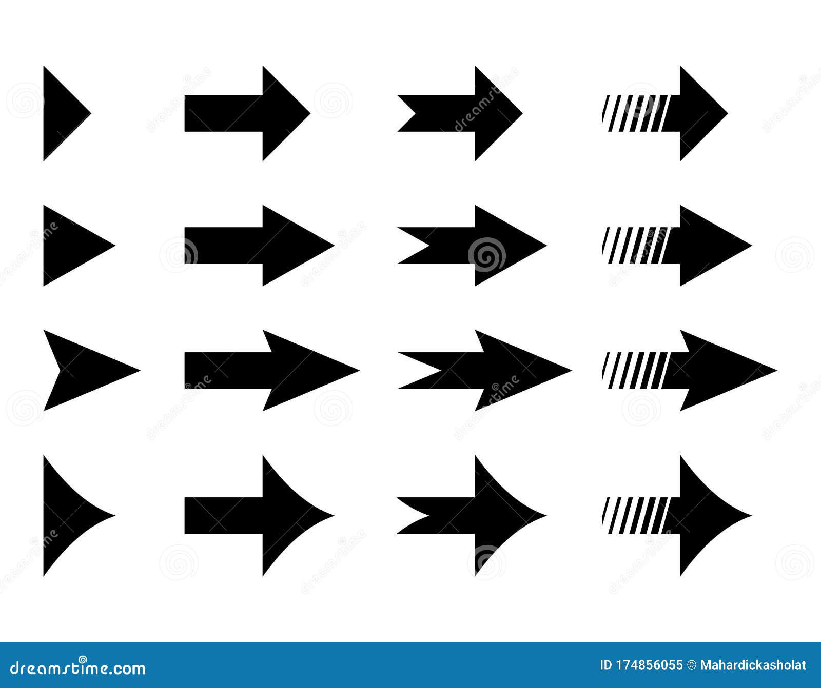 Black Arrows Shape. Digital Graphic Design Element. Symbol of ...