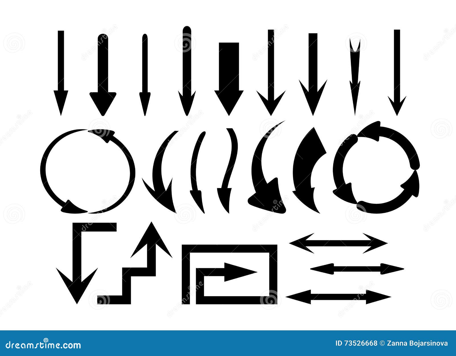 Arrows Symbols Set Vector Illustration | CartoonDealer.com #73651034