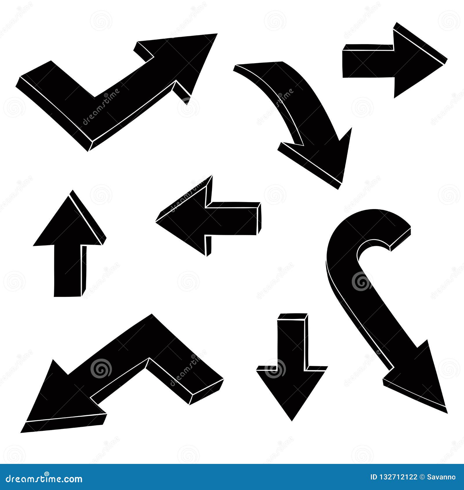 Black arrows stock vector. Illustration of sign, isolated - 132712122