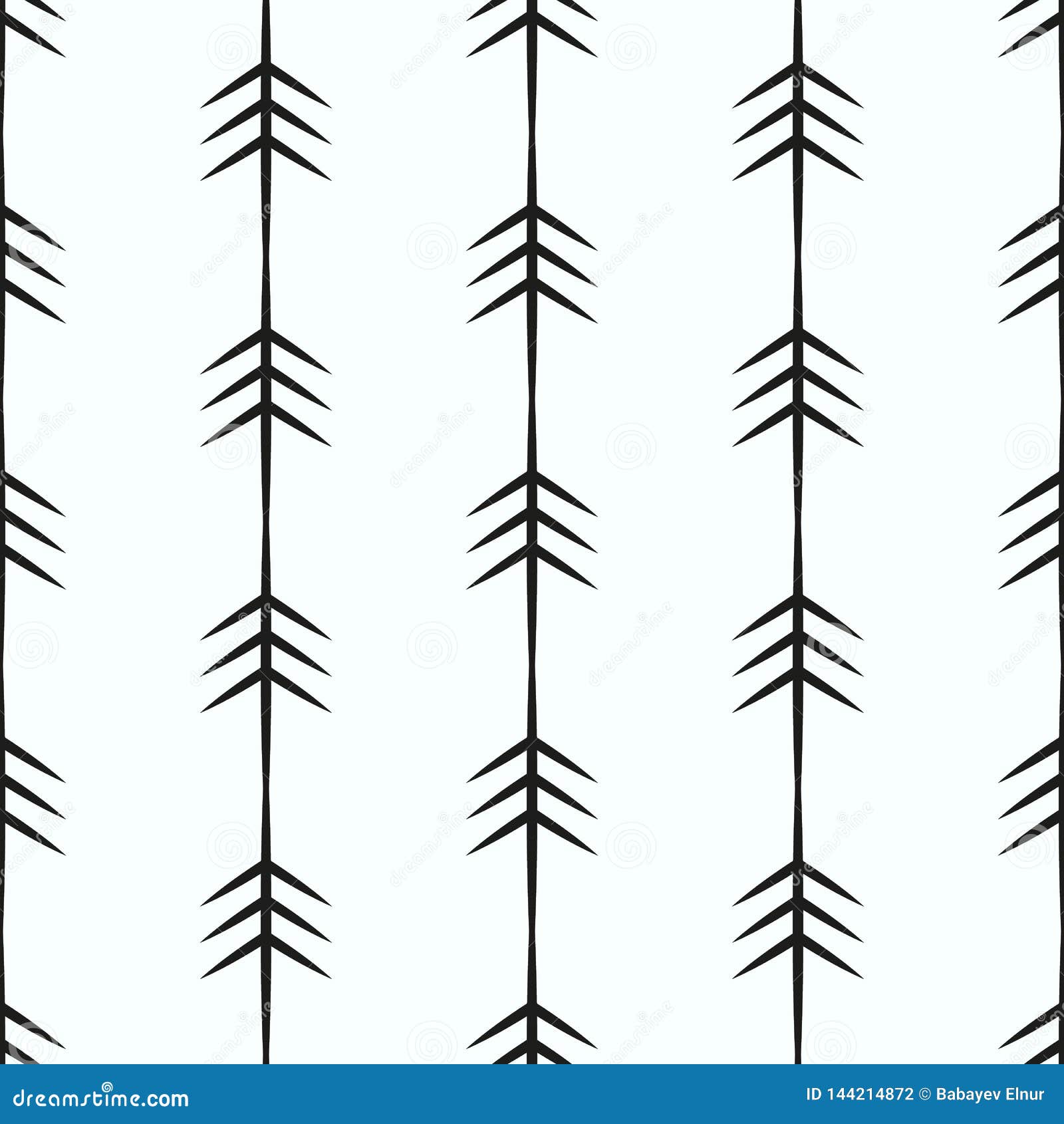 Black Arrows on White Background Seamless Pattern Illustration Stock ...