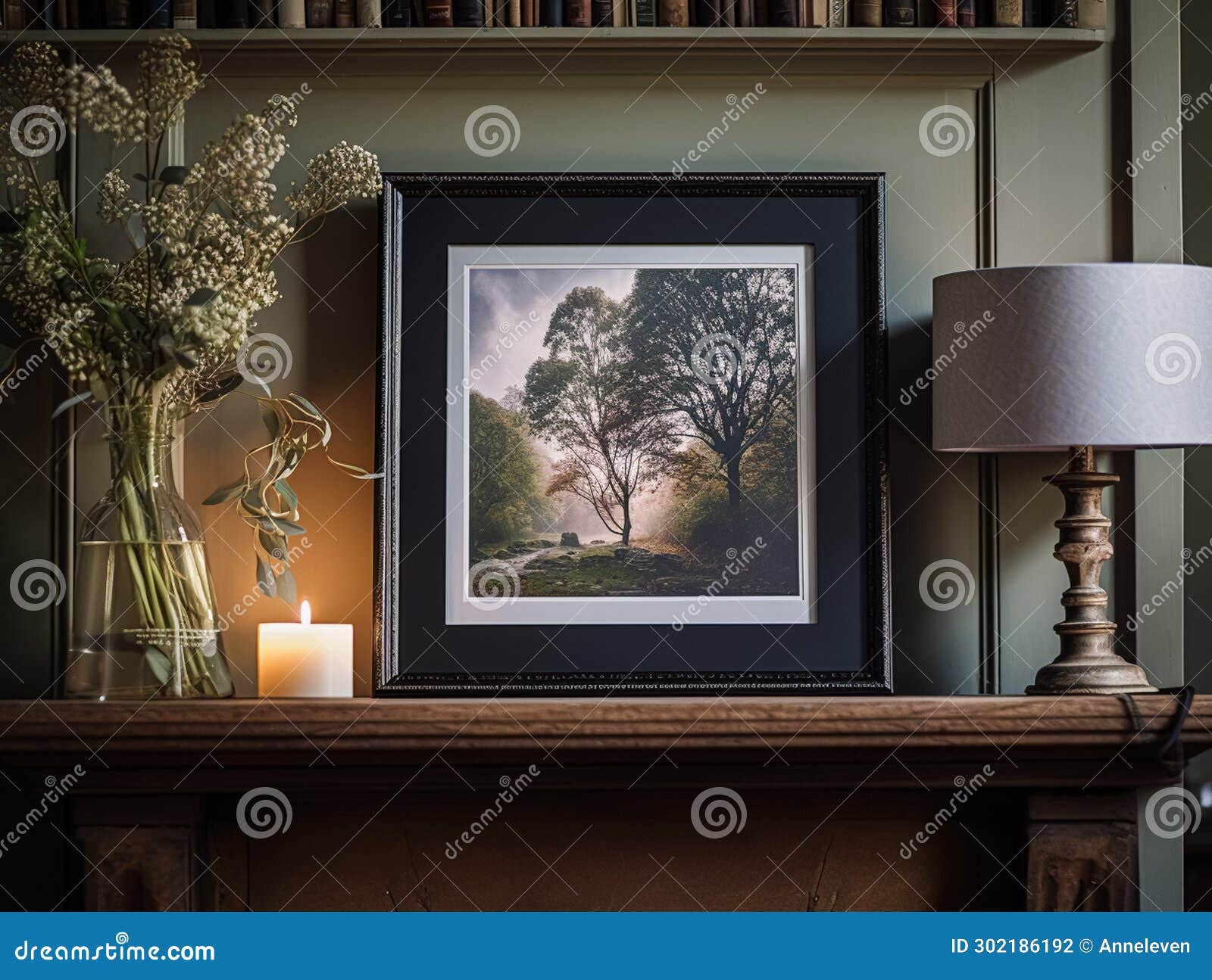 Black Art Frame in the Elegant Interior, Wall and Home Decor Stock ...