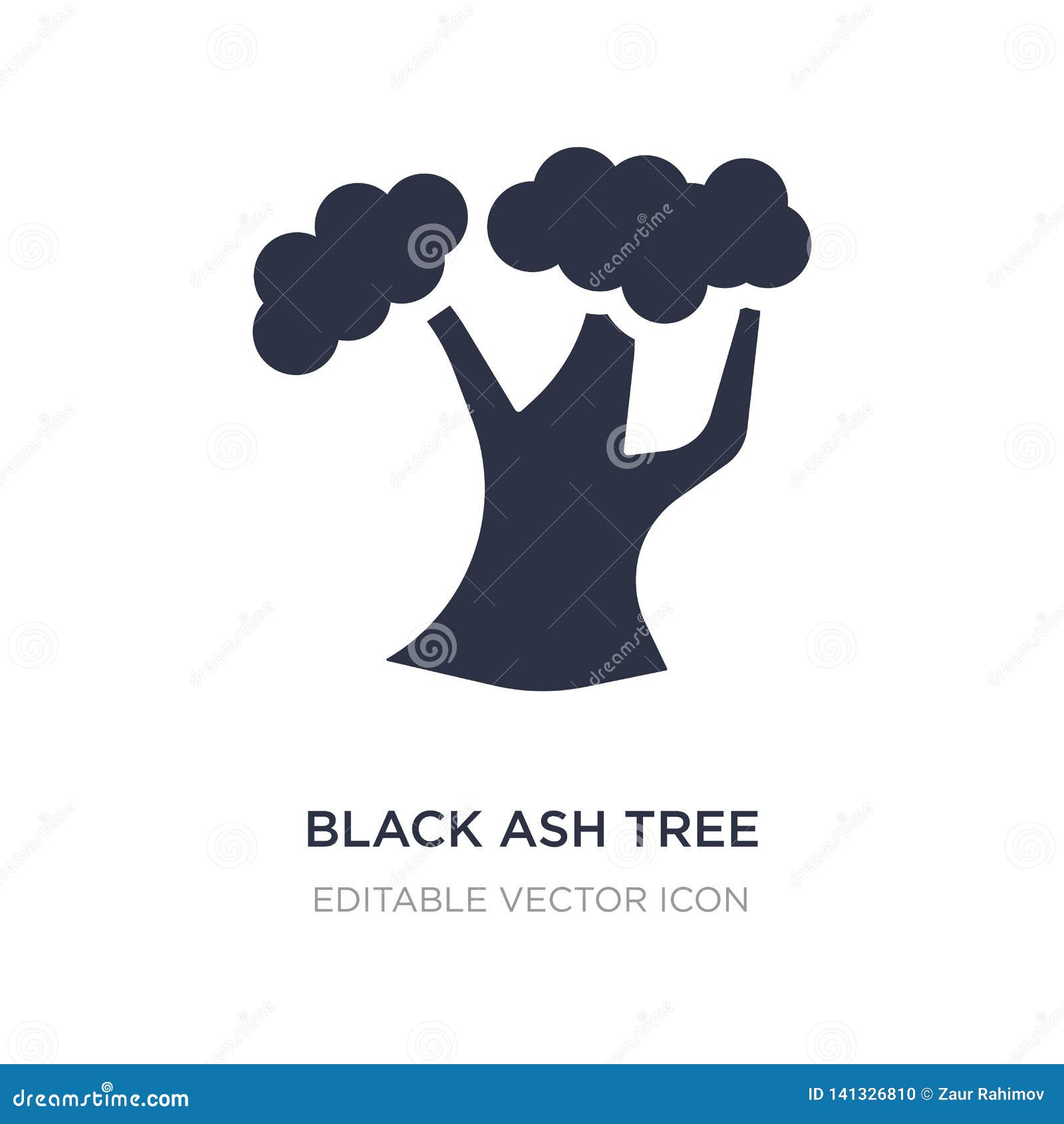 Black Ash Tree Icon on White Background. Simple Element Illustration ...