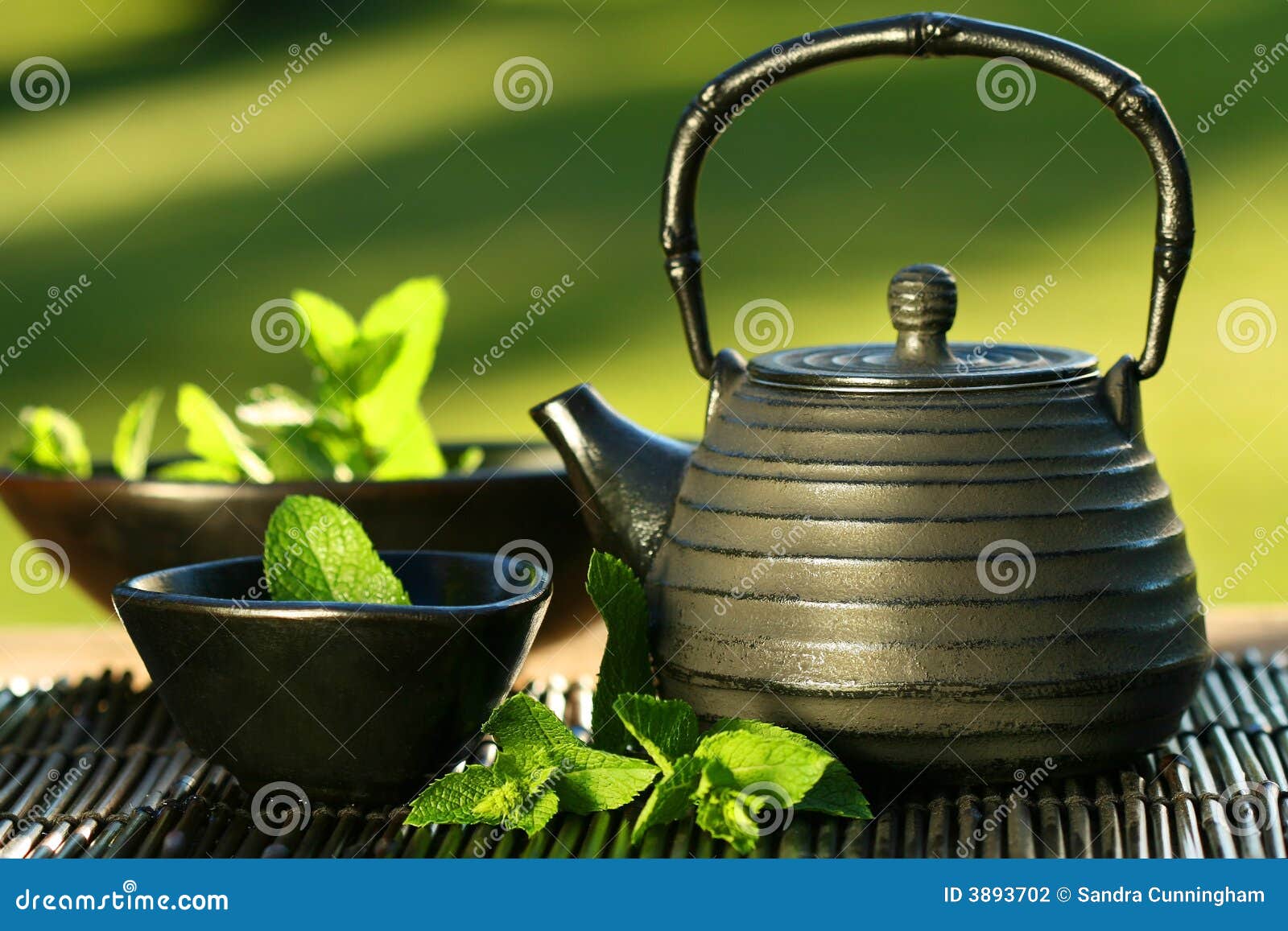 Black Asian Teapot with Mint Tea Stock Photo - Image of lifestyle ...