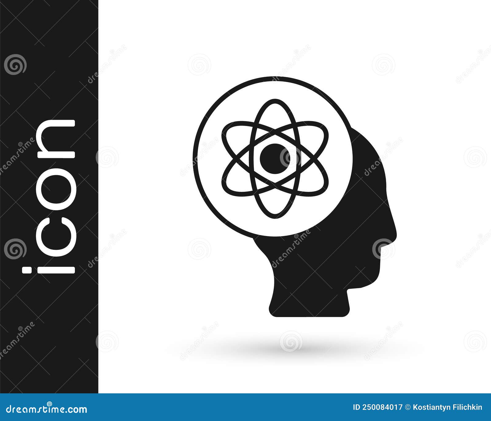 Black Atom Icon Isolated on White Background. Symbol of Science ...