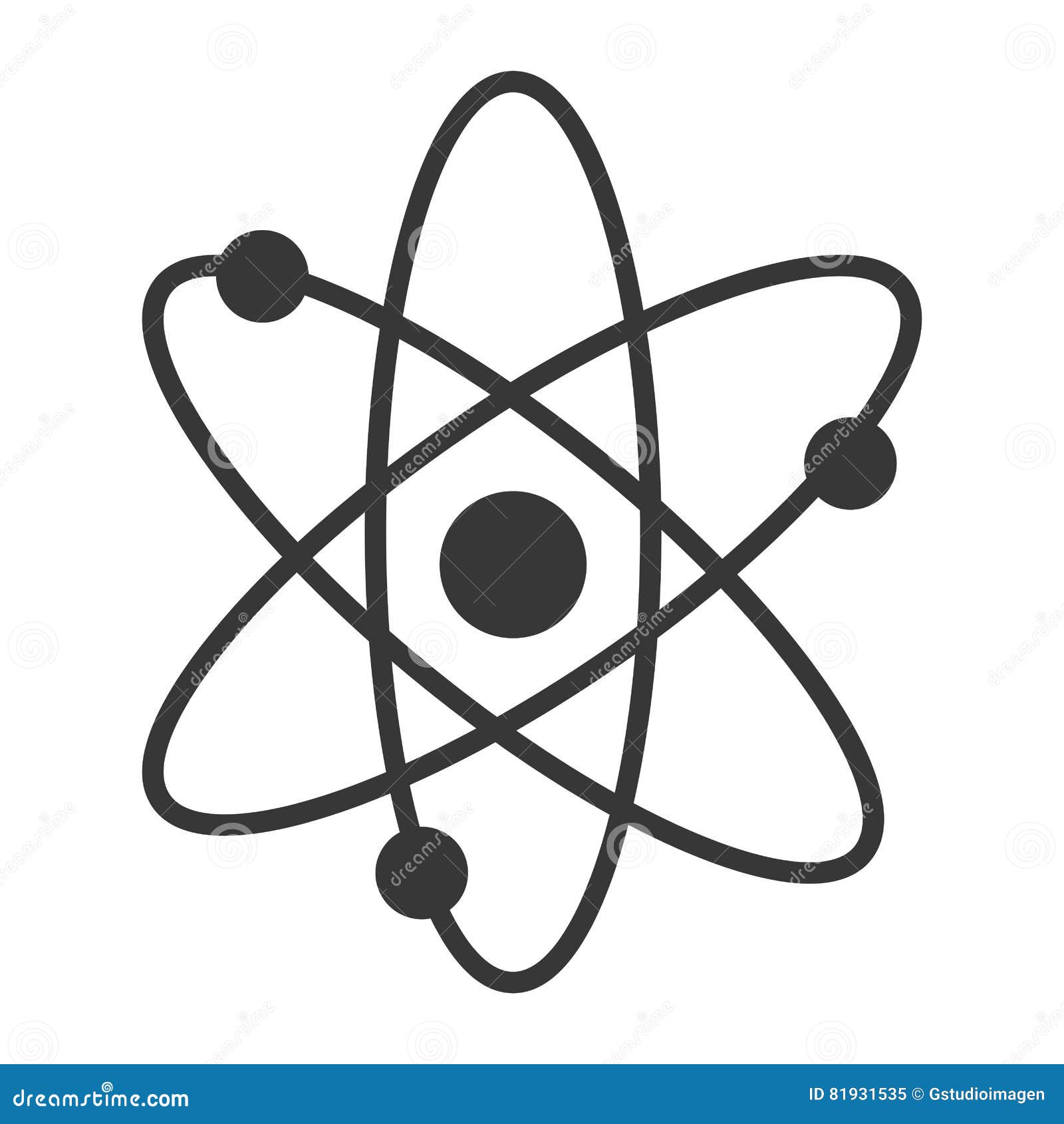 Black Atom Icon Isolated on White Stock Vector - Illustration of ...