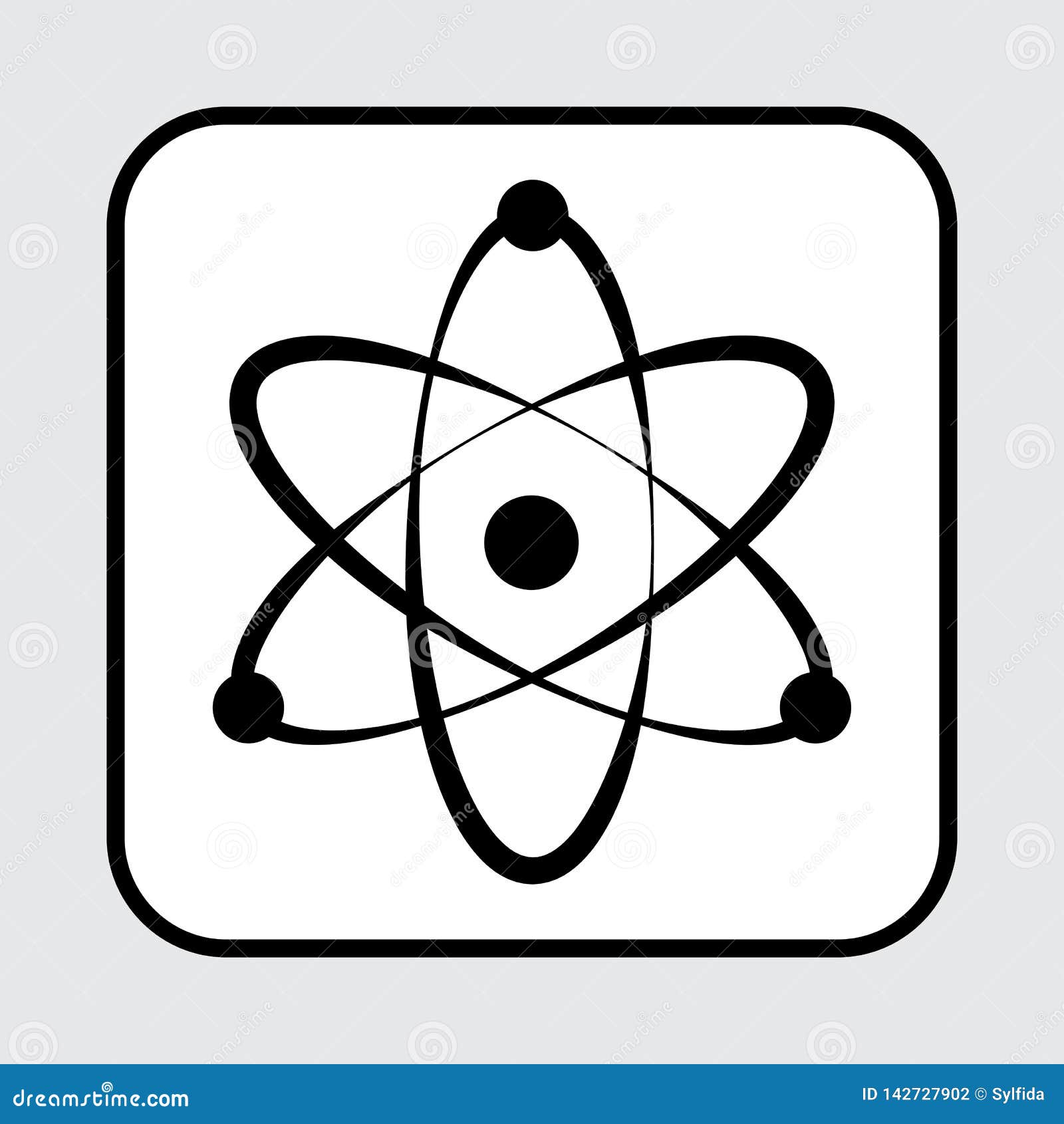 Black Atom Icon. Vector Illustration Stock Illustration - Illustration ...