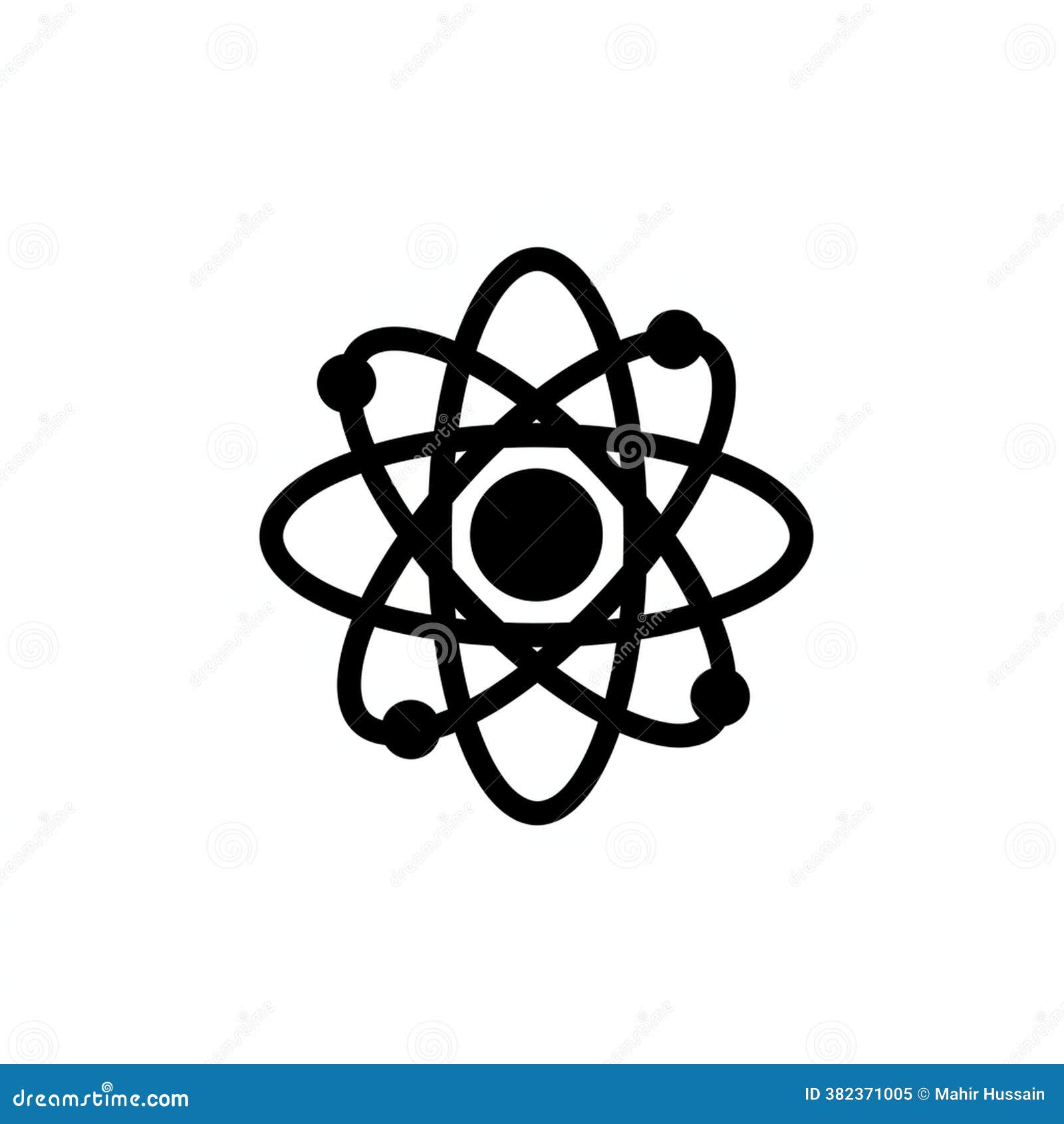 New Black Atom Icon On White Background,Atom Icons Royalty-Free Stock ...
