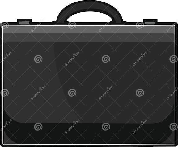 Black Attache Case on White Background Stock Vector - Illustration of ...