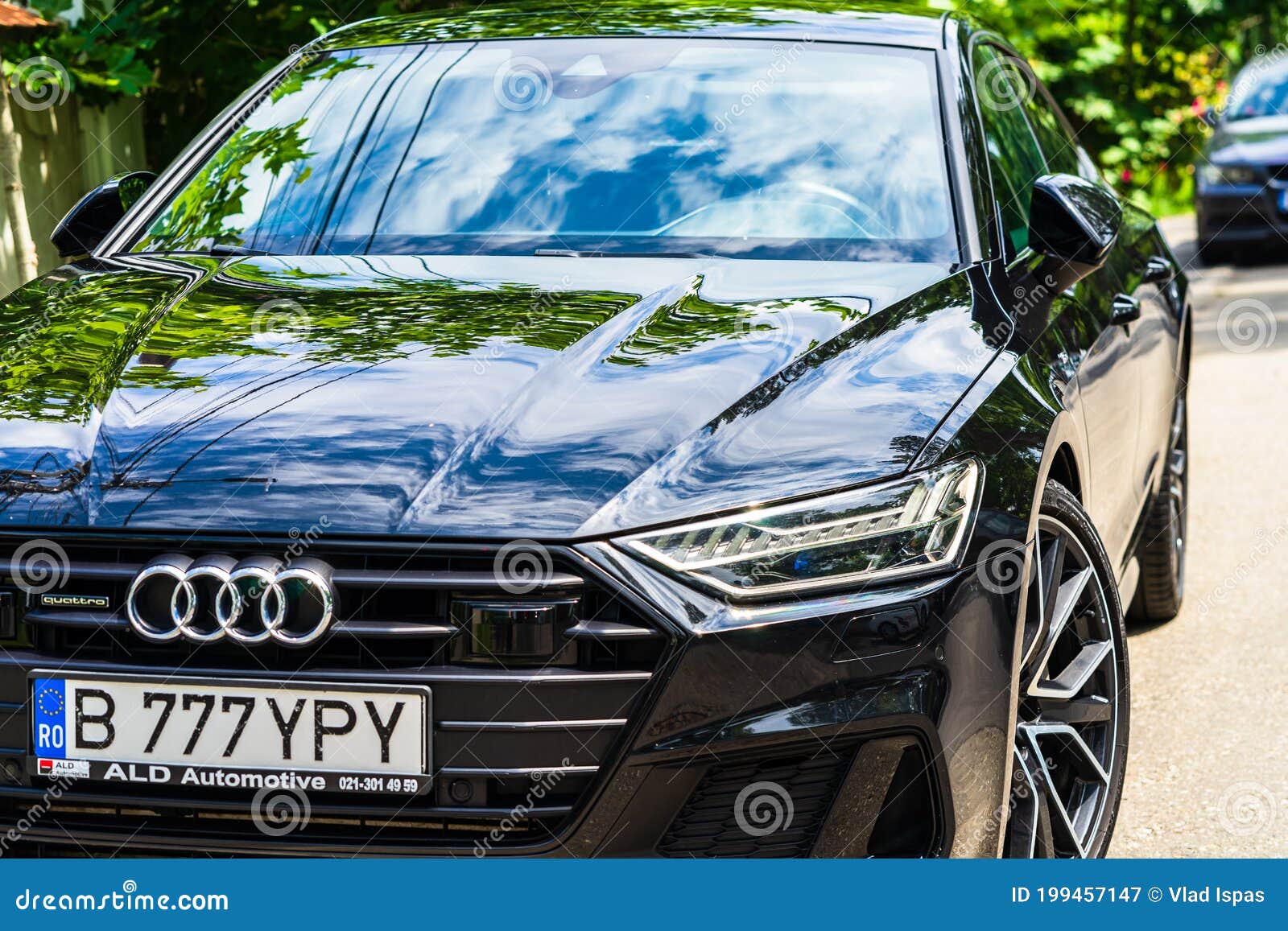 Black Audi A7 S Line Details Front View. Bucharest, Romania, 2020 ...