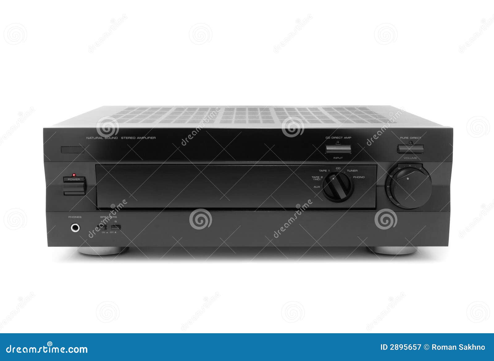 Black audio amplifier stock image. Image of audio, dials - 2895657