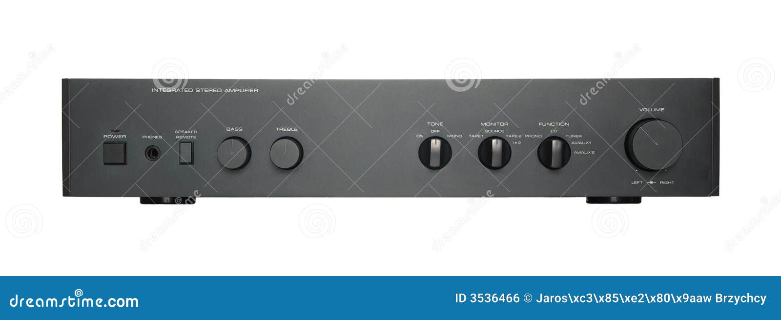 Black audio amplifier stock photo. Image of view, equipment - 3536466