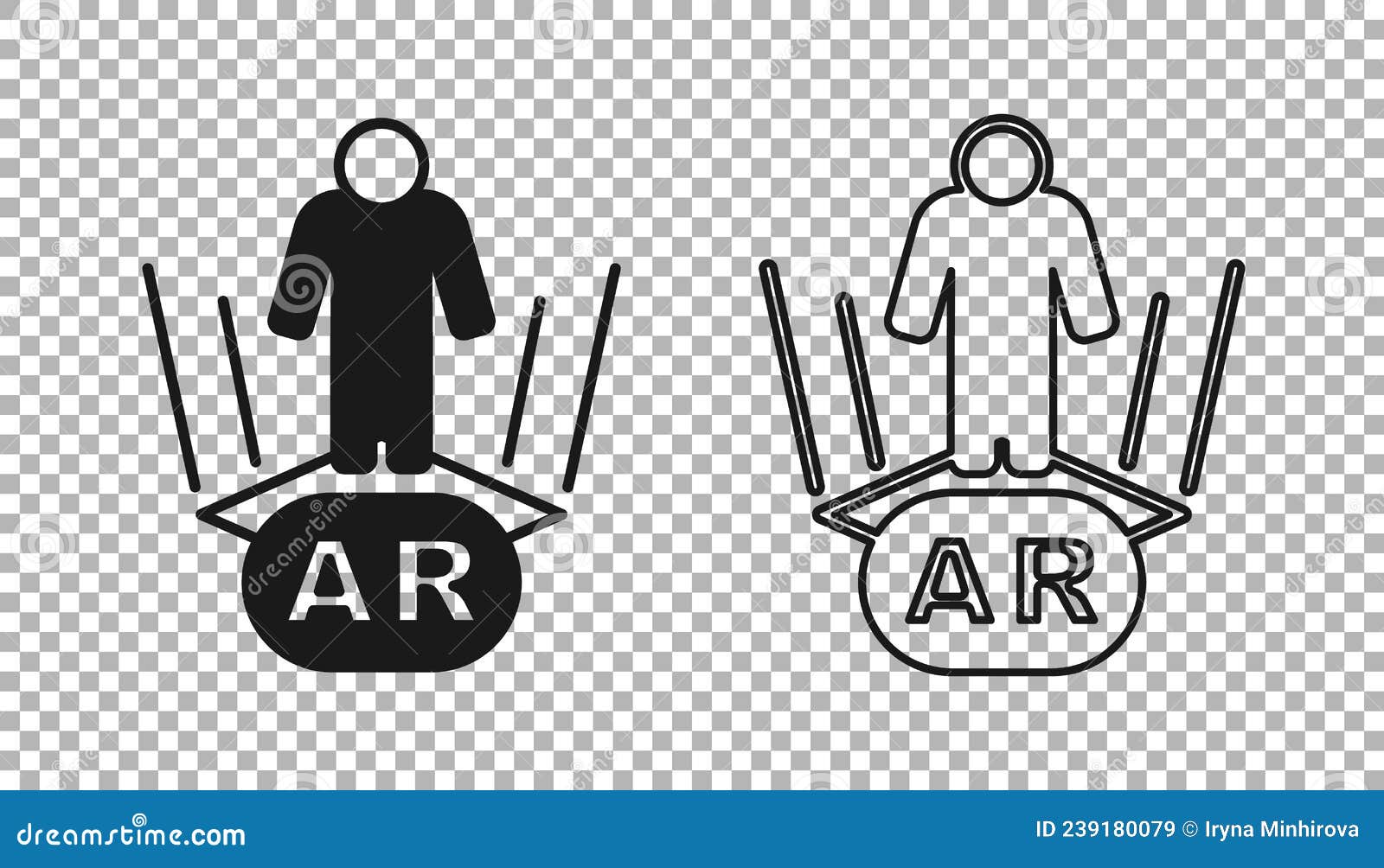 Black Augmented Reality AR Icon Isolated on Transparent Background ...