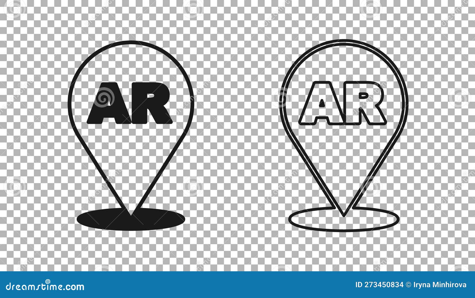 Black Augmented Reality AR Icon Isolated on Transparent Background ...