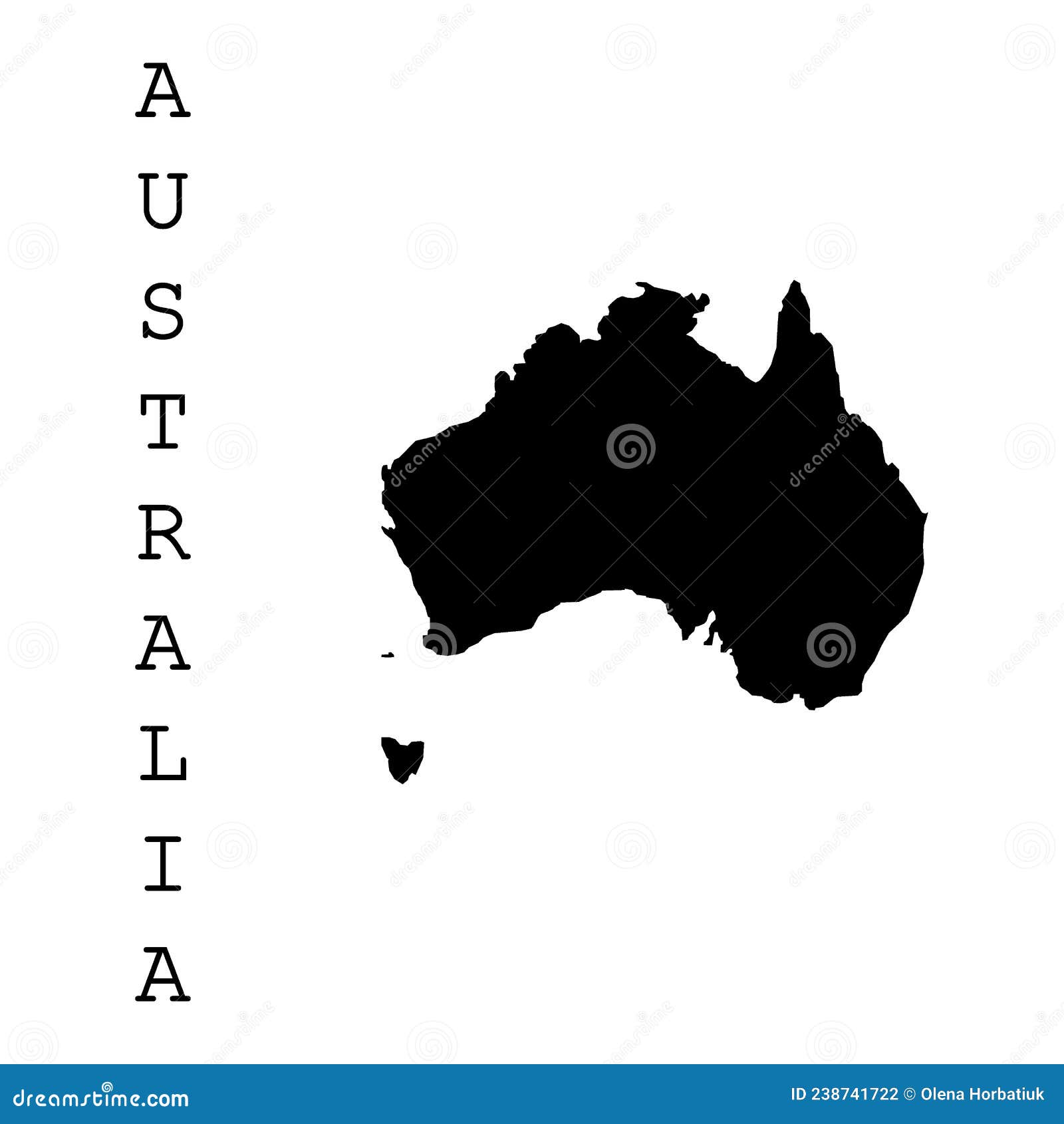Black Australia Map on White Background. Vector Illustration Stock ...
