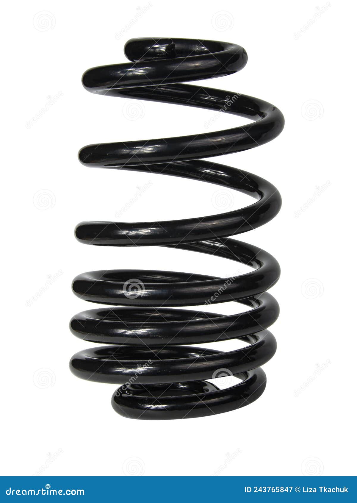 Black Automobile Coil Spring Isolated on the White Background Stock ...