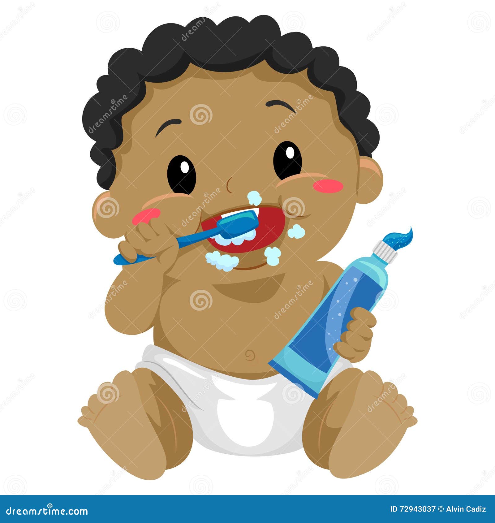 Animated Child Brushing Teeth