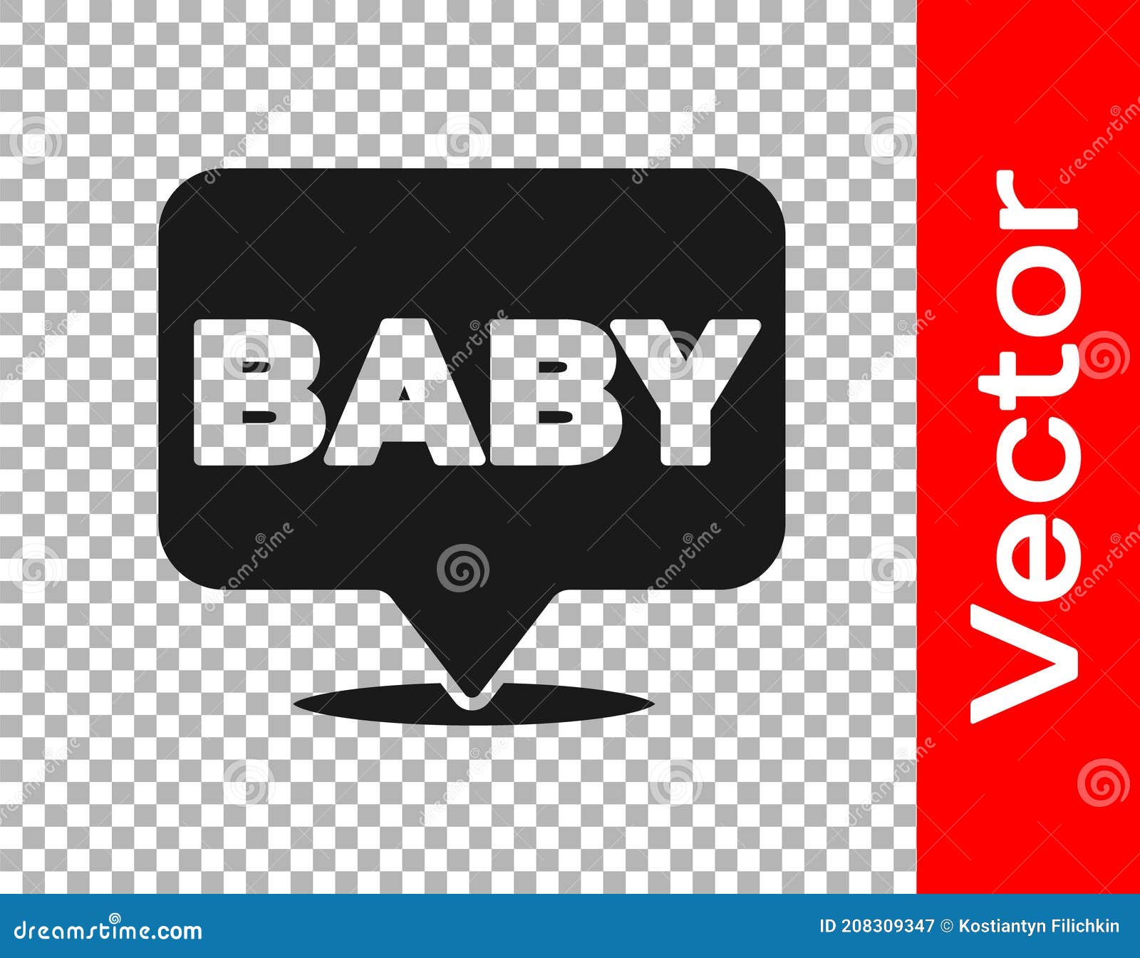 Black Baby Icon Isolated on Transparent Background. Vector Stock Vector ...