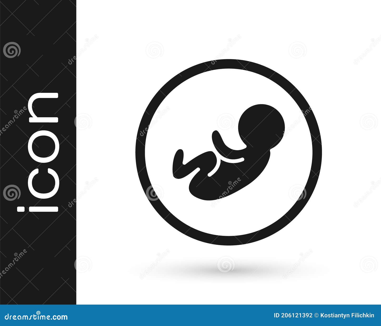 Black Baby Icon Isolated on White Background. Vector Stock Vector ...