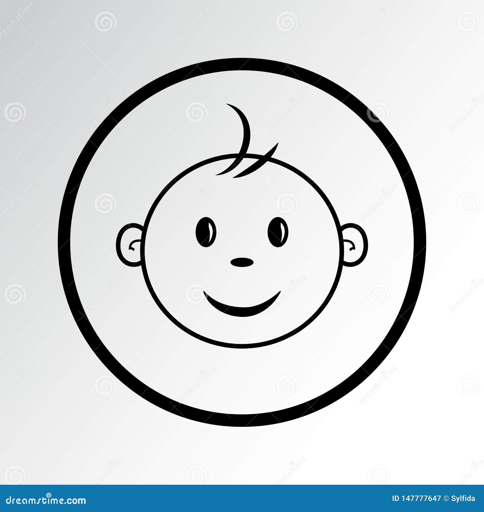Black Baby Icon. Vector Illustration Stock Illustration - Illustration ...