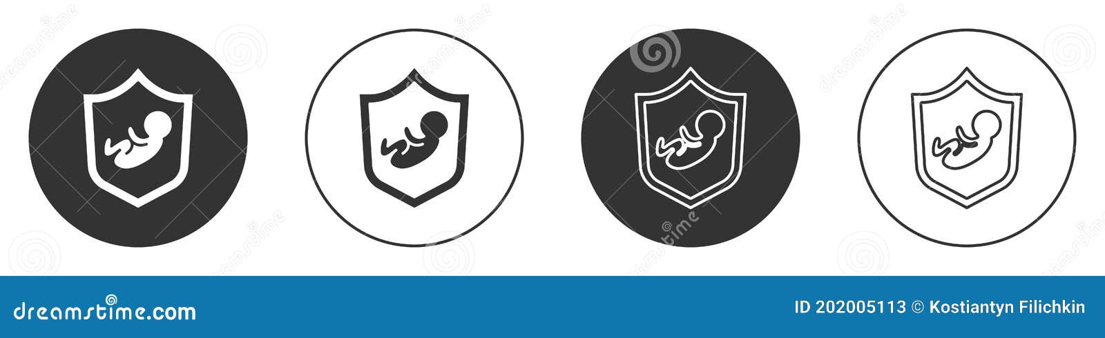 Black Baby on Shield Icon Isolated on White Background. Child Safety ...