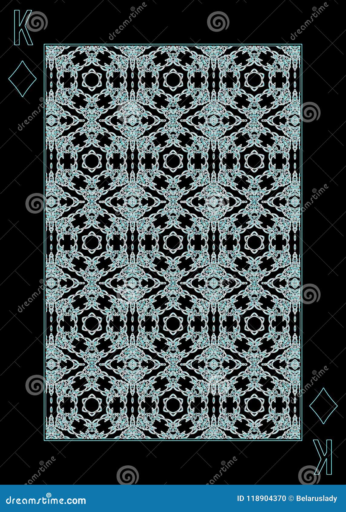 Black Back Design of Playing Card with Continuous Pattern Stock ...