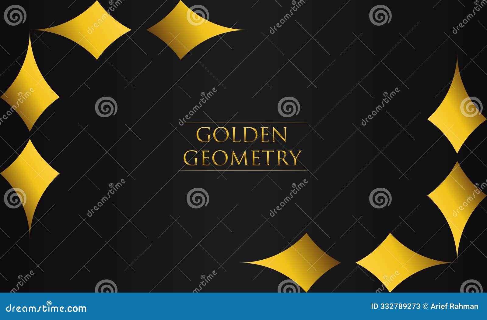 Black Background with Abstract Golden Geometric Shape Stock Vector ...