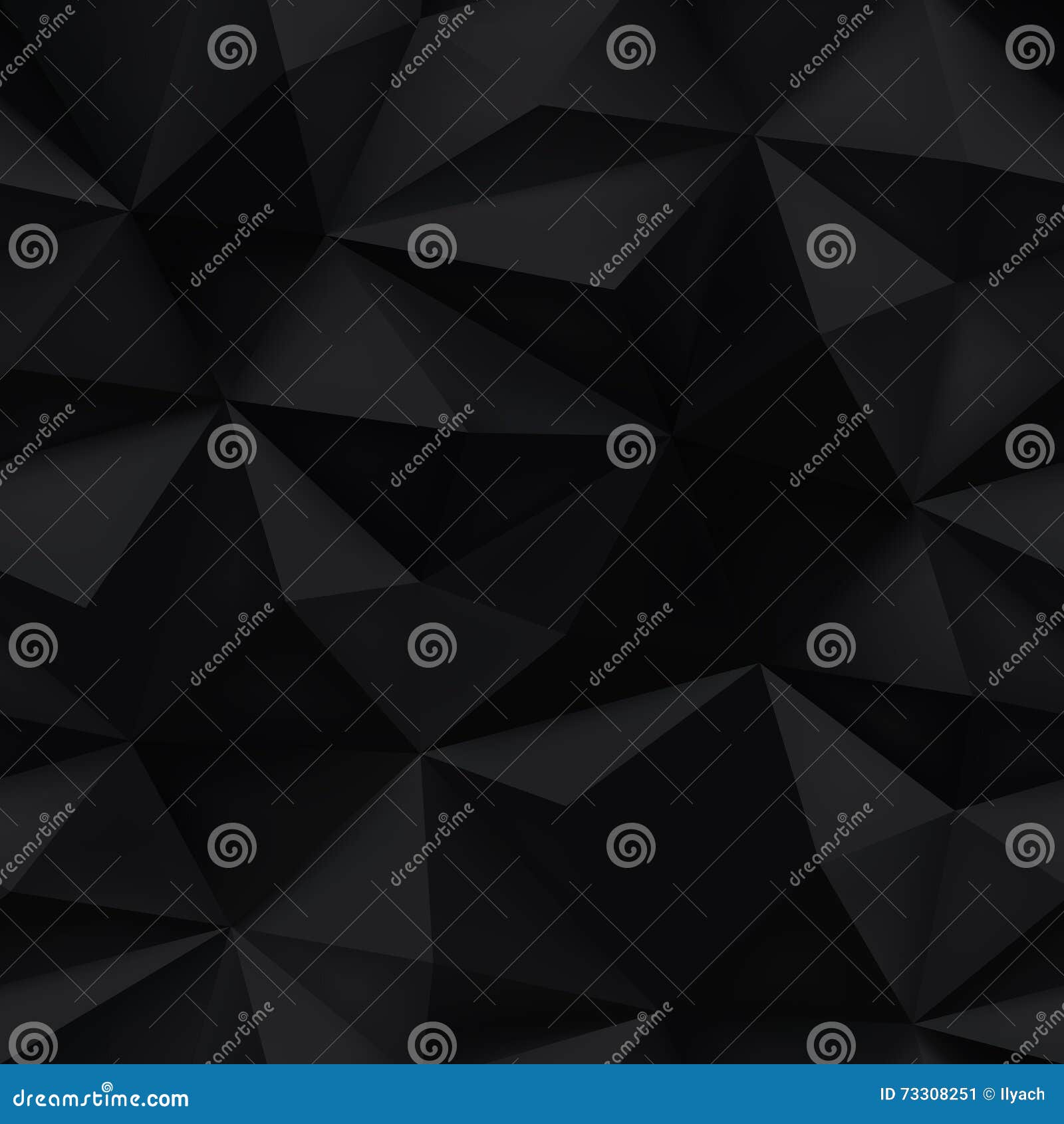 Black Background. Abstract Triangle Crumpled Texture. Stock ...