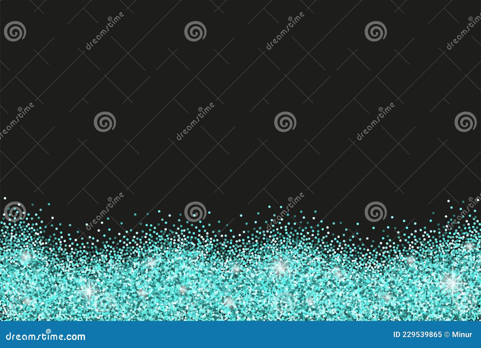 Black Background with Azure Glitter Sparkles. Stock Vector ...