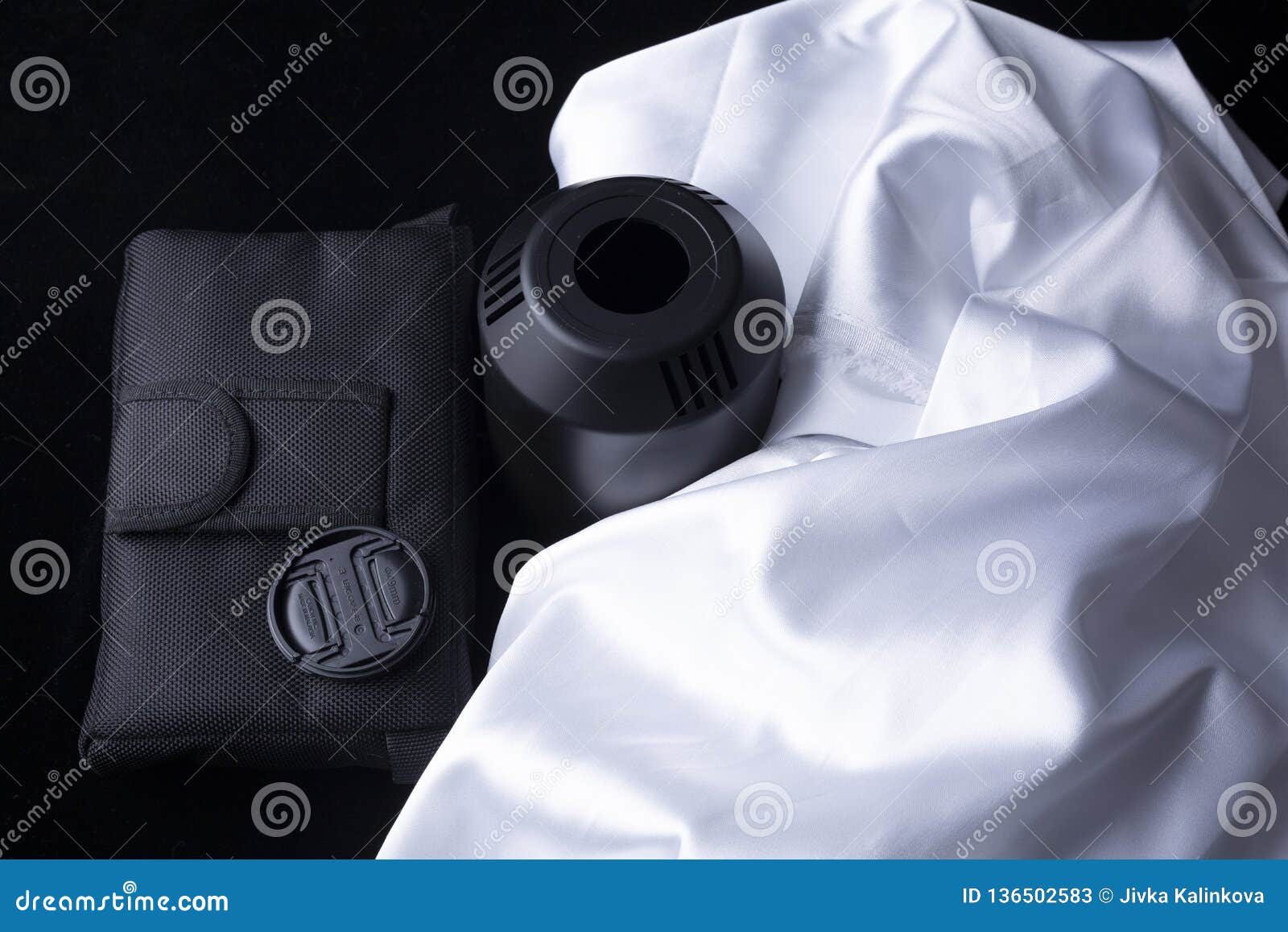 Black Background with Black Plastic Objects Stock Image - Image of work ...