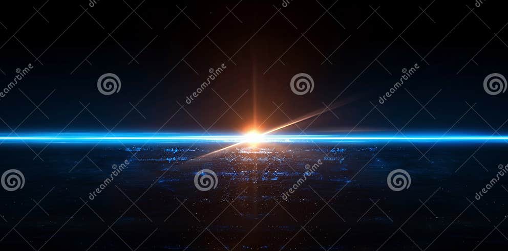 Black Background Blue Glowing Light Line Gradient Lens Flare Effect ...