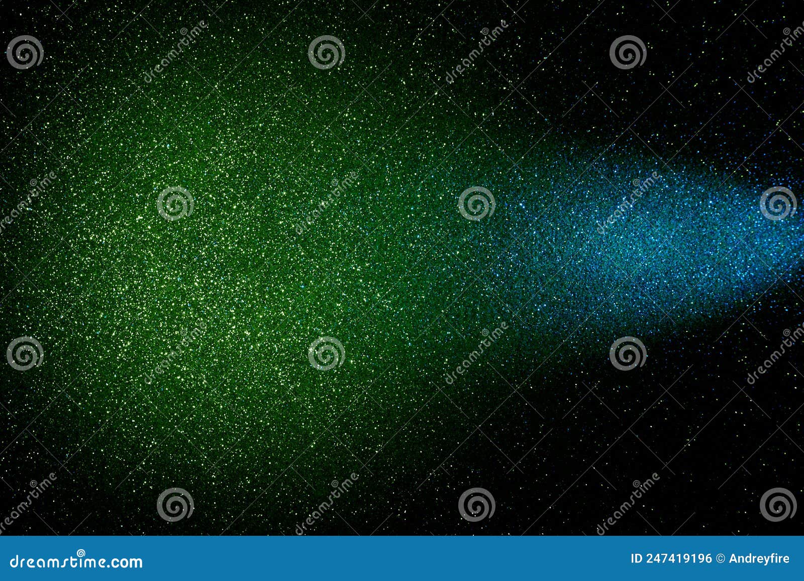 On a Black Background, a Blue Ray of Light in Fine Grain with a ...