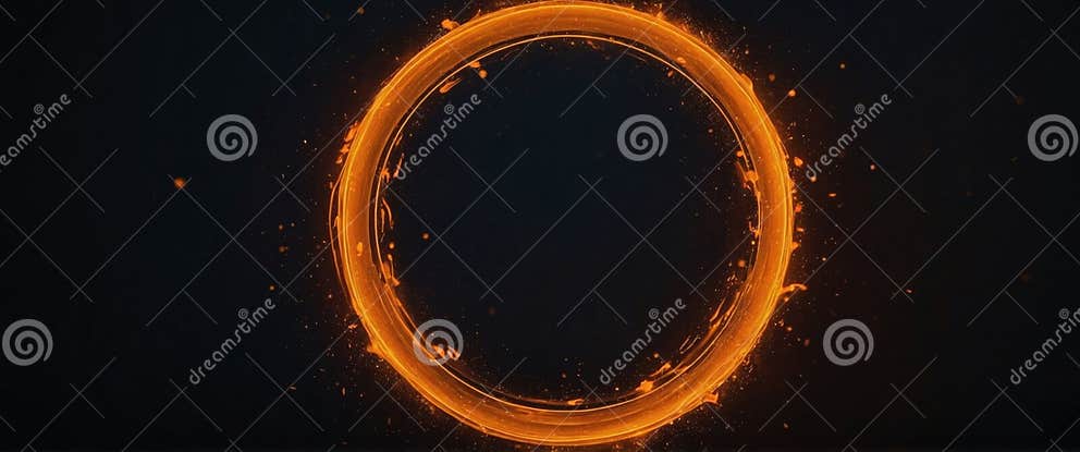 An Black Background with a Bright Orange Circle in the Center. Stock ...