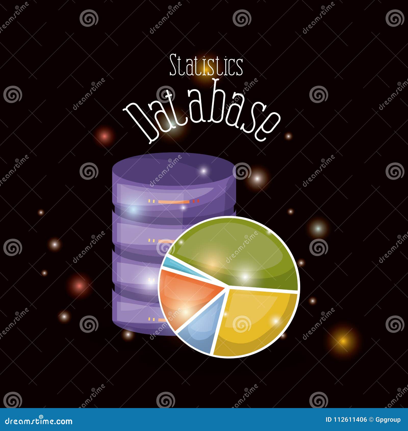 Black Background with Brightness of Colorful Statistics Data Base Stock ...