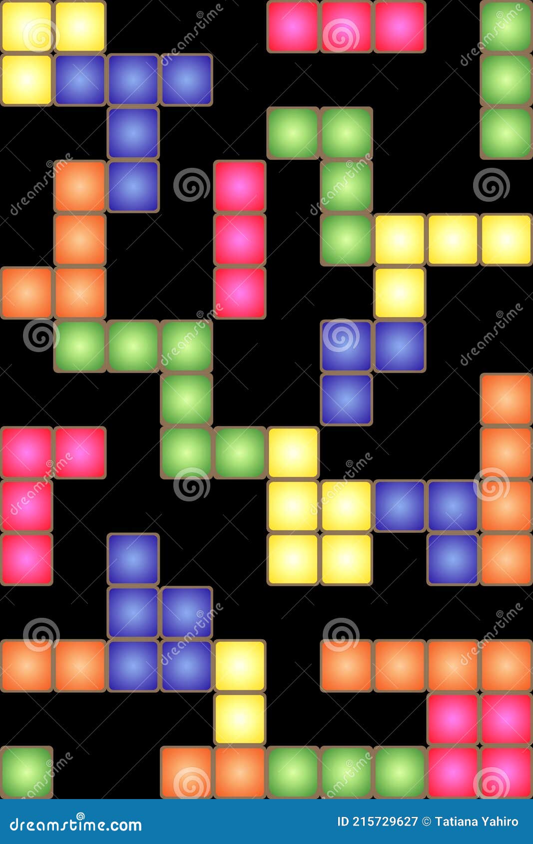 Black Background with Colorful Blocks Looks Like a Game Stock Vector ...