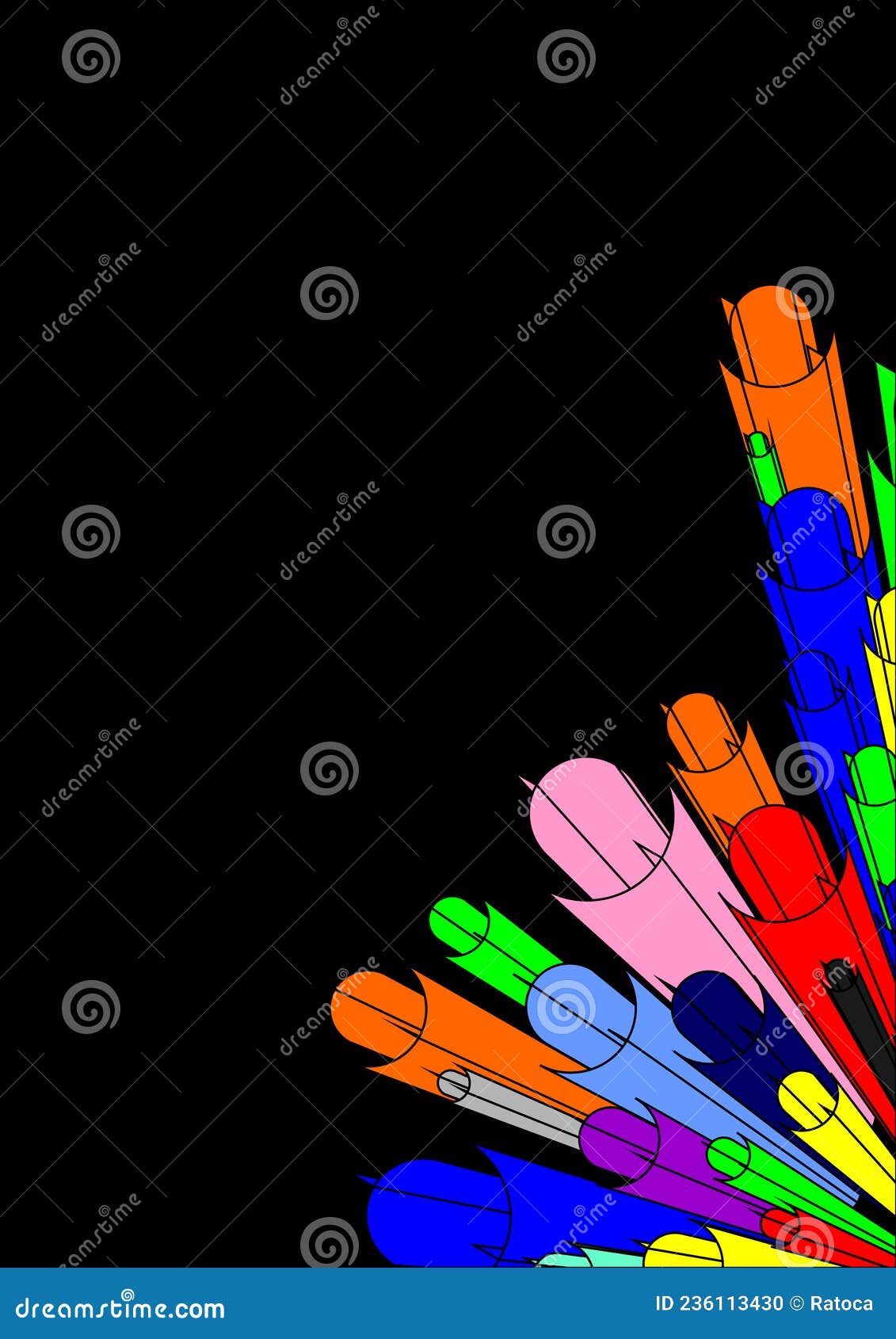 Black Background with Colorful Corner Stock Vector - Illustration of ...