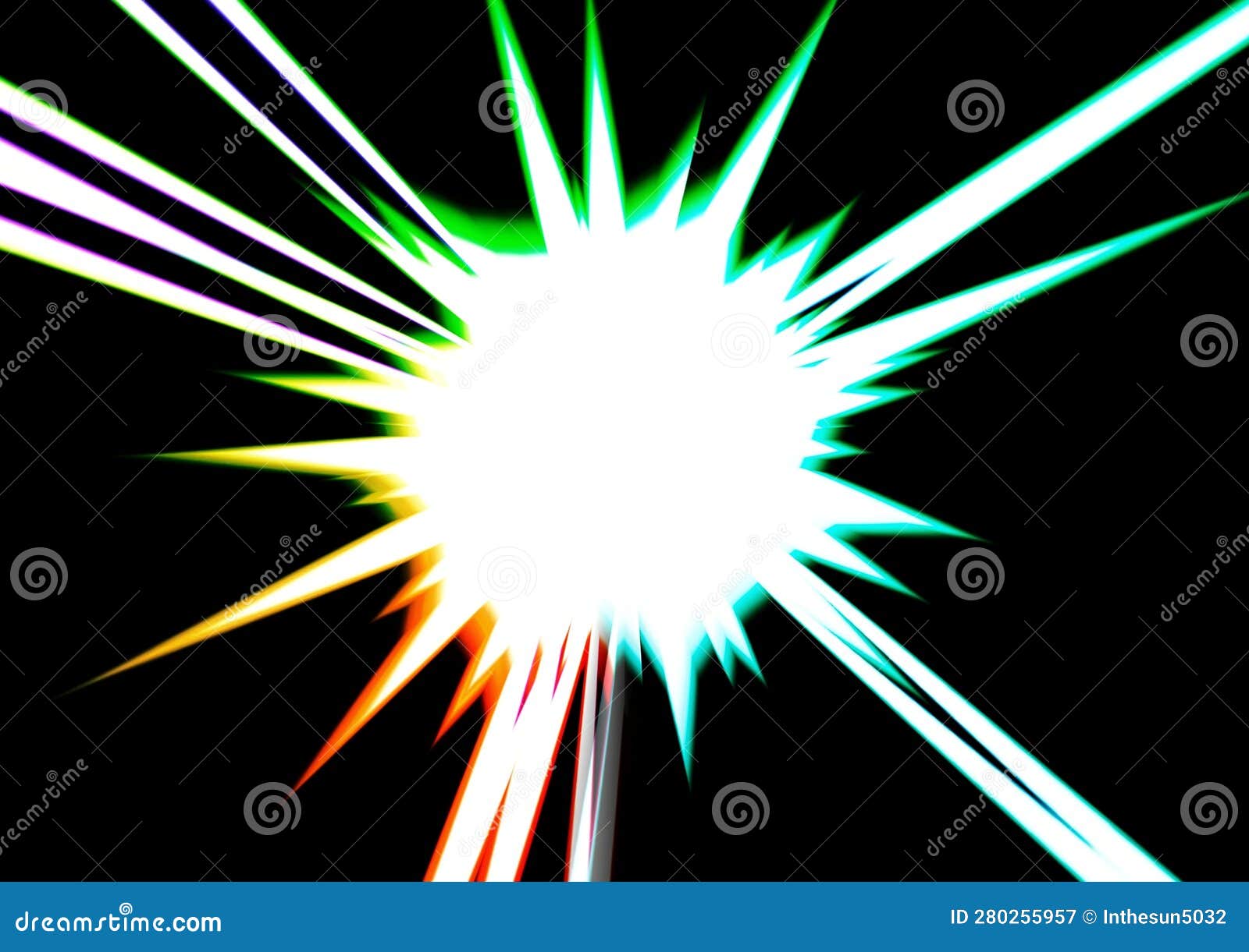 Black Background with Colorful Rays Exploding Radially Stock ...