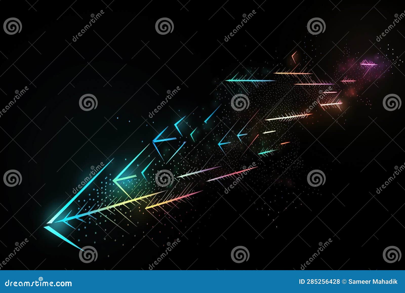 Black Background with Colourful Graphic Particles. Generative AI Stock ...