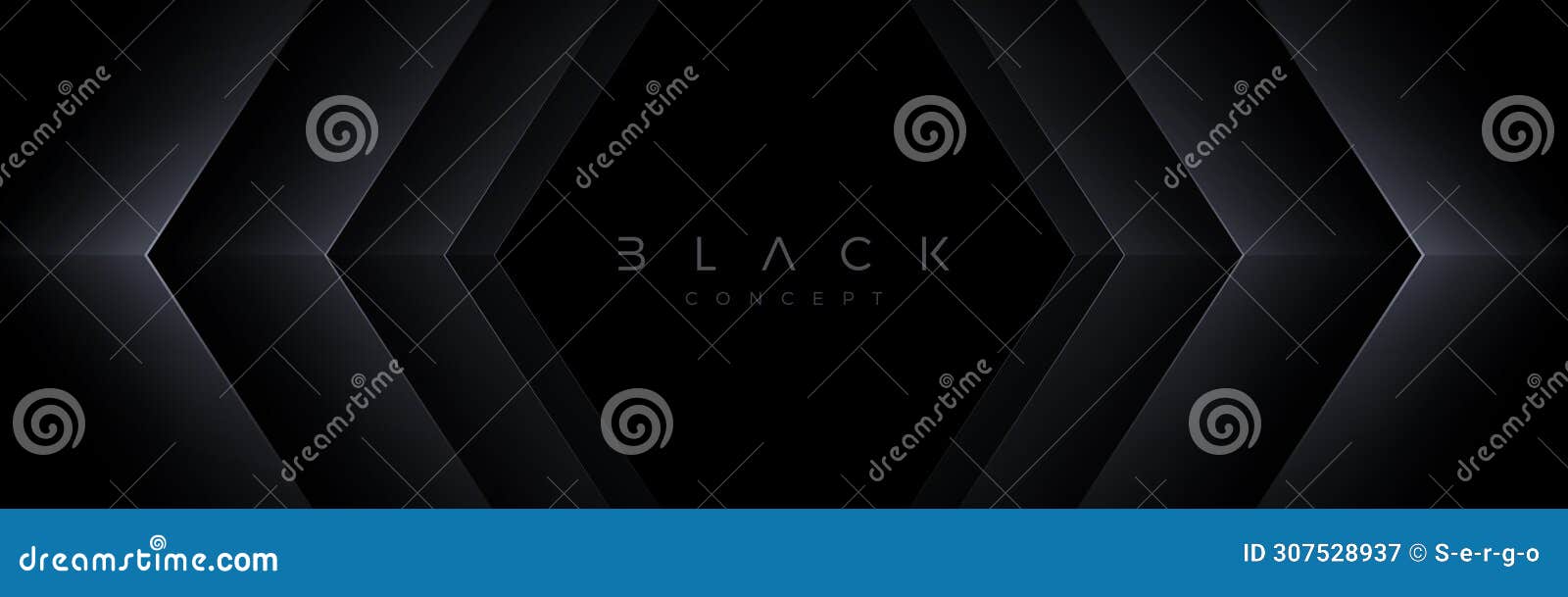 Black Background With 3d Layered Abstract Shape. Minimal Template ...